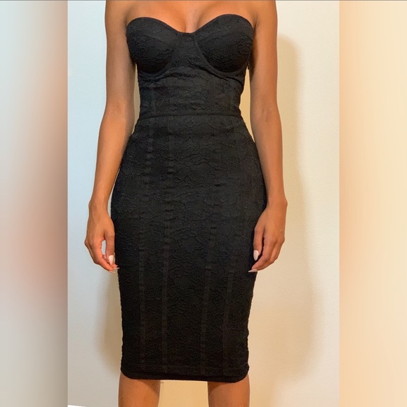 bebe | Dresses | Bebe Corset Lace Midi Dress | Poshmark